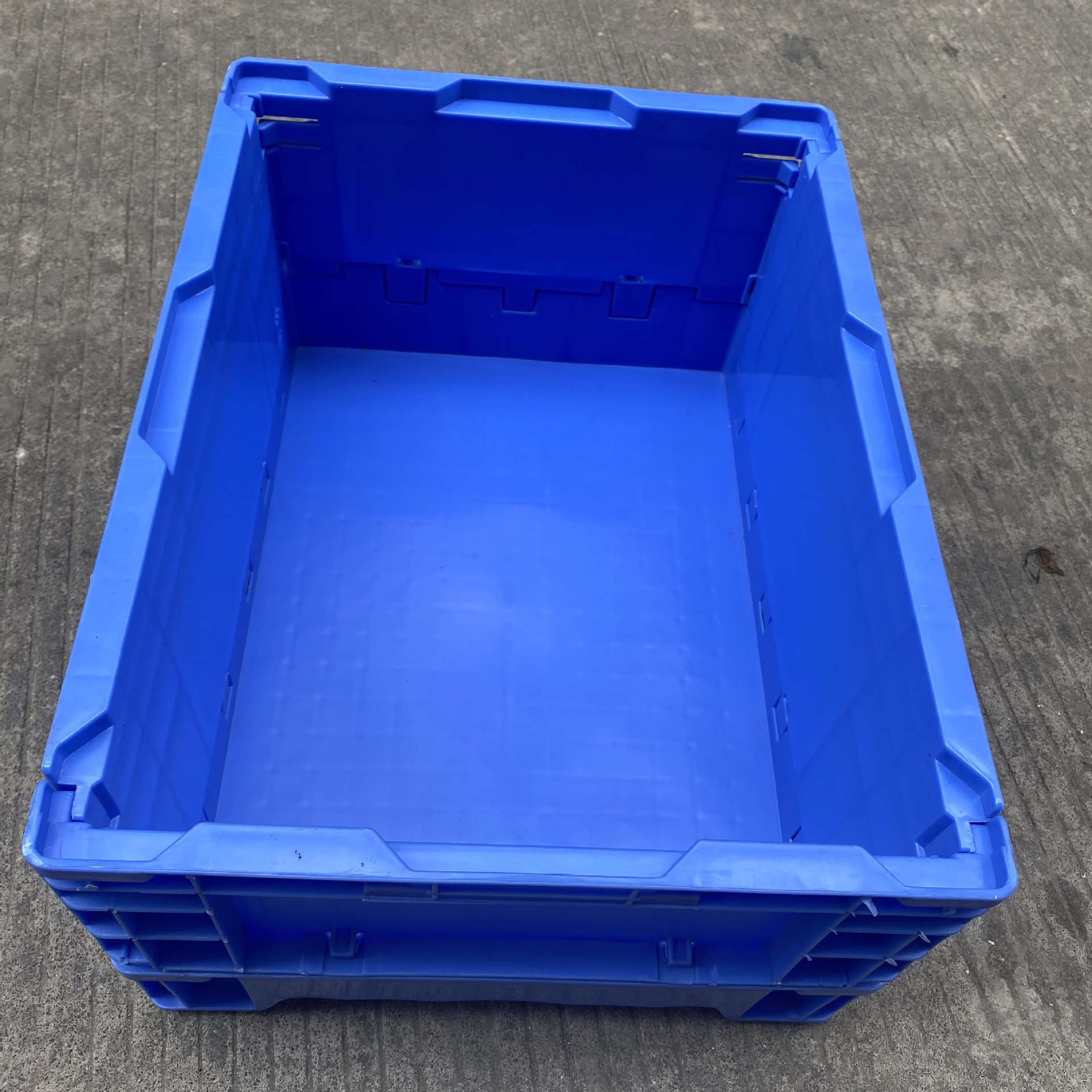 435*325*210MM塑胶折叠框蓝色新料折叠式周转箩 S903运输型收纳筐-阿里巴巴