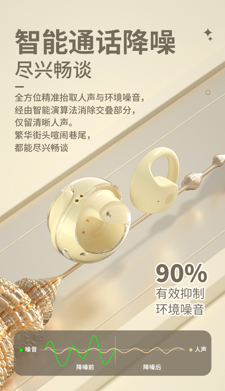 抖音电商BY01小椰球蓝牙耳机 开放式不入耳OWS运动耳机挂耳长续航-阿里巴巴