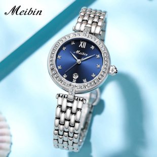 MEIBIN美宾品牌新款热销女士手表时尚简约钢带小巧石英表爆款批发-阿里巴巴