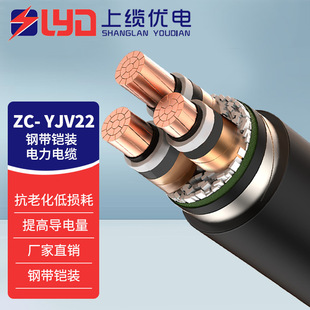 ZC-YJV22 8.7/15kV 中高压电缆 3芯铜芯钢带铠装电缆、阻燃电缆线-阿里巴巴