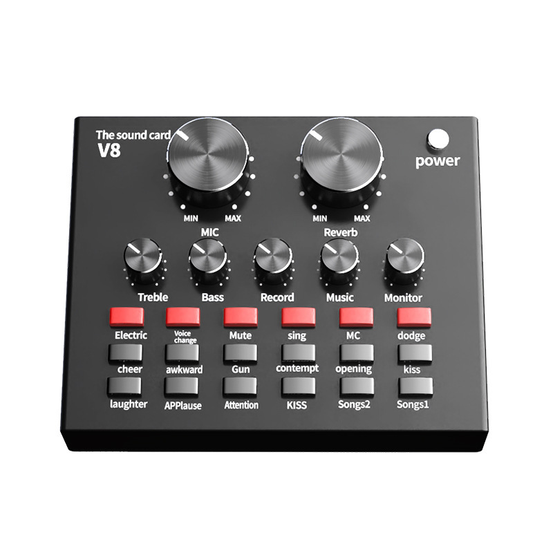 V8S声卡麦克风套装直播套装V8声卡BM800电容麦克风跨境产品英文版-阿里巴巴