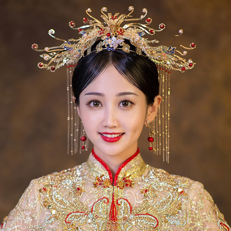 Fairy hanfu xiuhe wedding party bridal headdress Empress queen cosplay ...