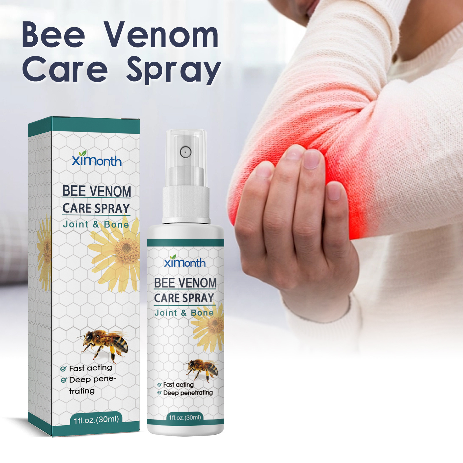 Ximonth bee venom joint spray relieve knee cervical joint muscles and ...