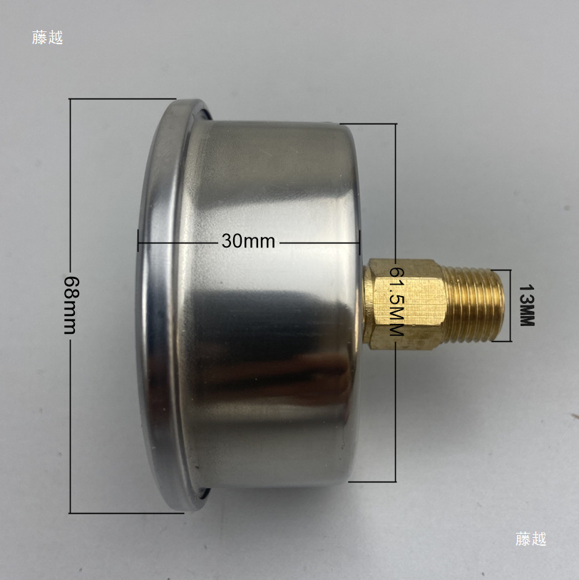 YN-60Z轴向不带边耐震压力表真空表抗震防震油压液压表10/1垒德株-阿里巴巴