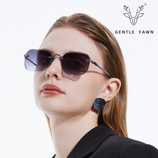 S33170新款金属无框太阳镜女时尚潮流多边形街拍防晒墨镜sunglass-阿里巴巴