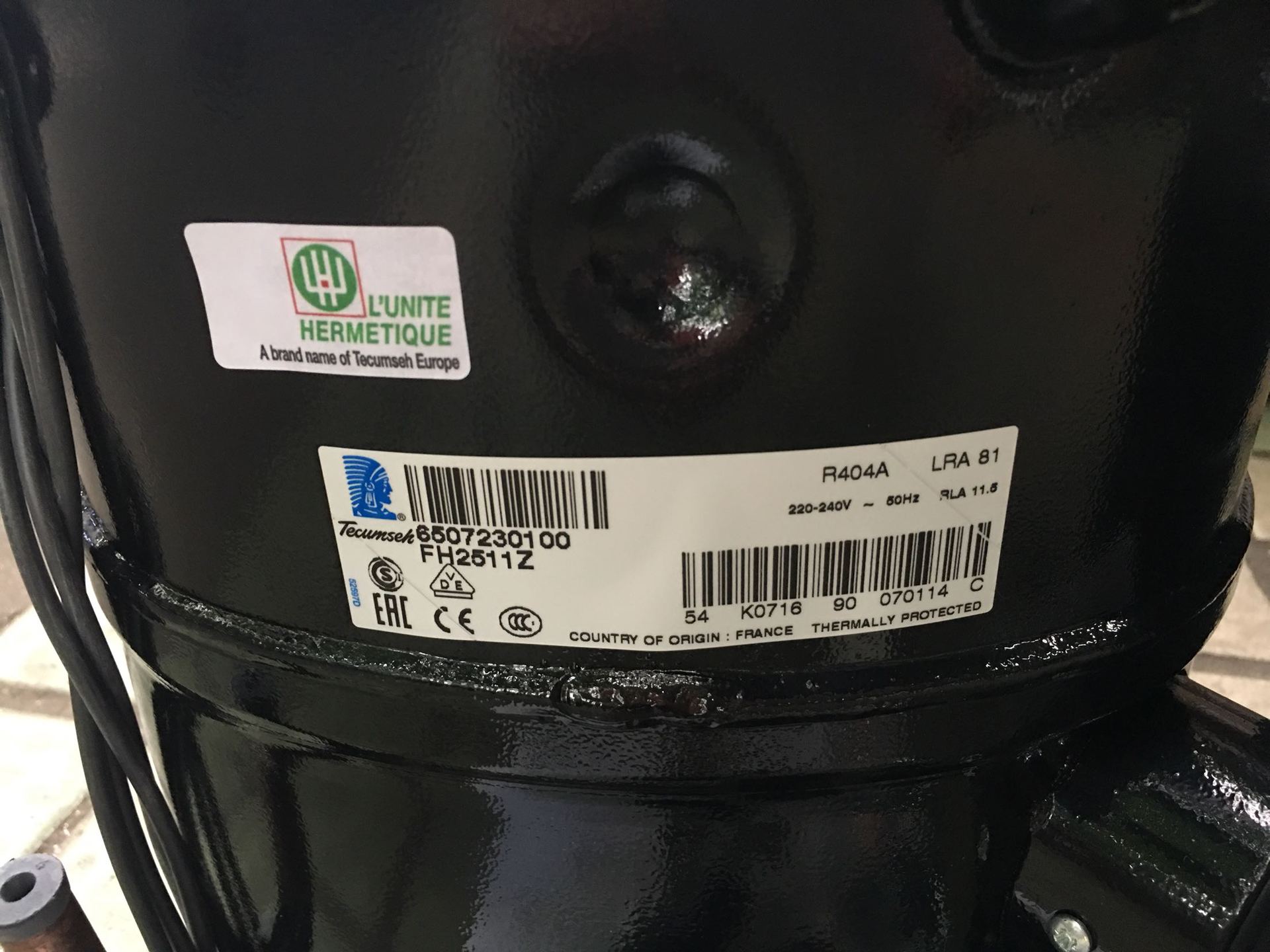 原装3P匹法国泰康冷库冷藏压缩机 螺口 焊口TFH2511Z FH2511Z-阿里巴巴