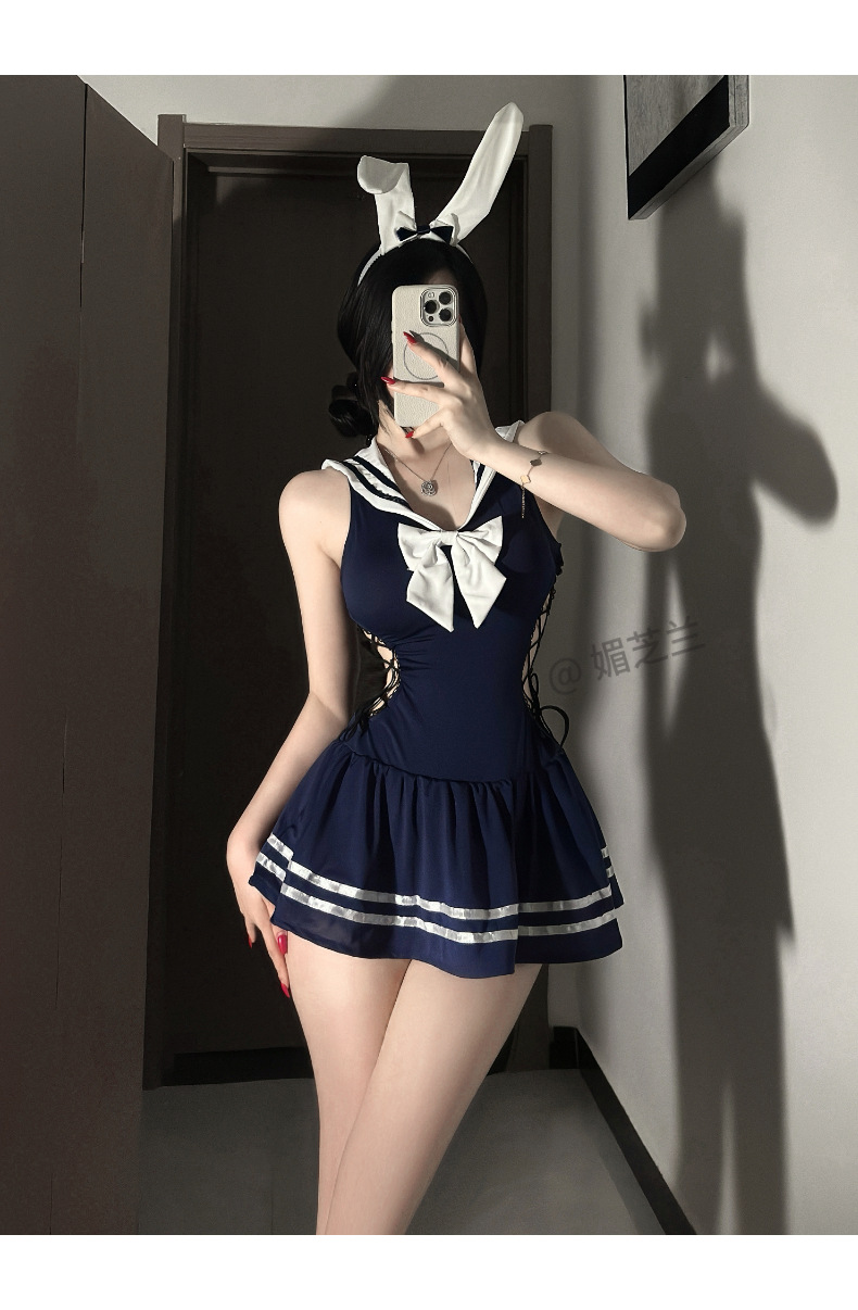 媚芝兰情趣内衣新款JK校园兔女郎制服纯欲COS战袍诱惑学生装qqny-阿里巴巴