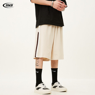 11KN美式短裤夏季运动休闲Cleanfit裤子宽松条纹潮vibe五分裤子男-阿里巴巴