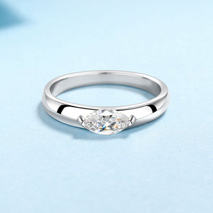 925纯银50分马眼莫桑石戒指女镀pt950金小众轻奢戒托工厂直播-阿里巴巴