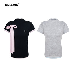 UNBDNS法式温柔风撞色蝴蝶结拼接短袖t恤女夏季新款修身辣妹上衣-阿里巴巴