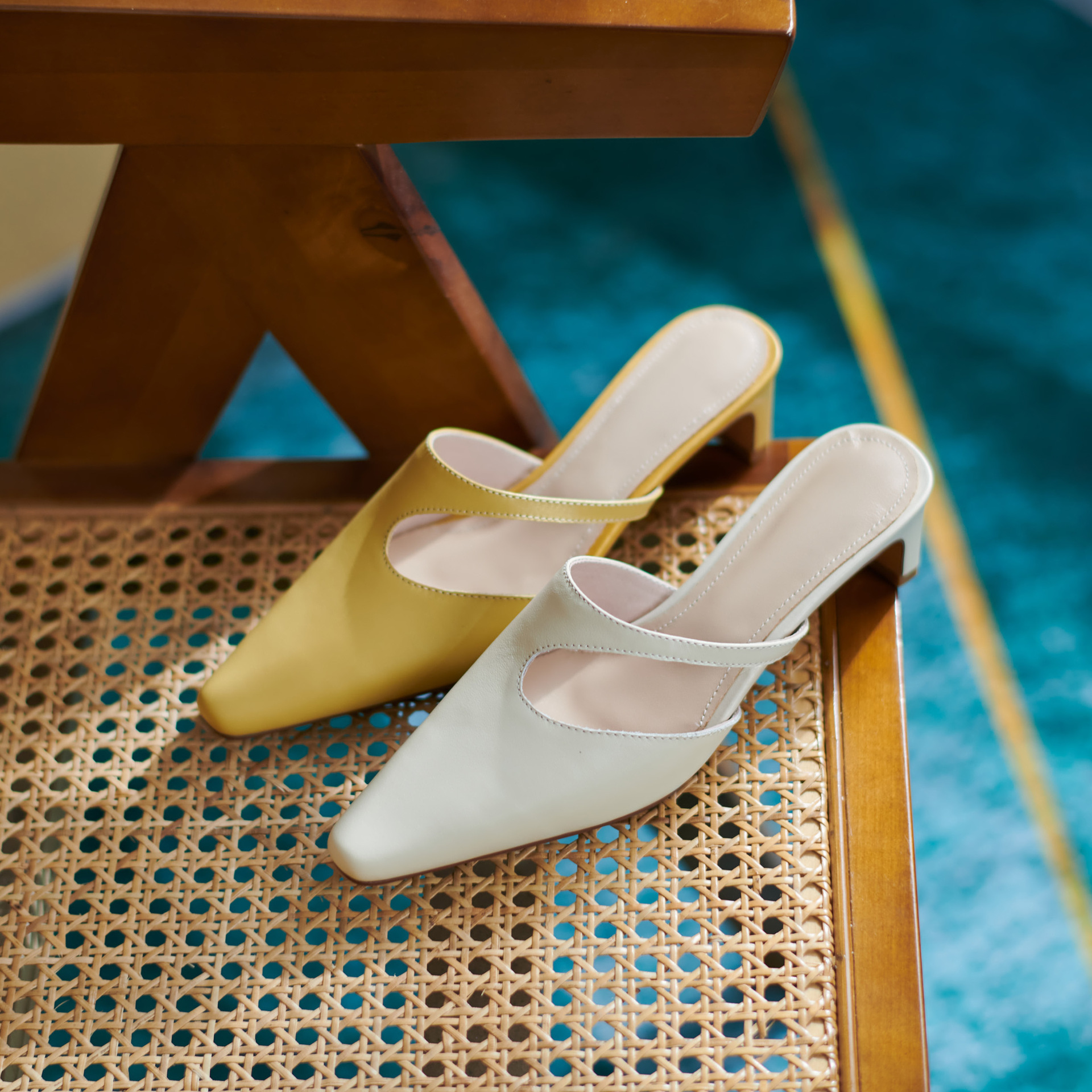 Chiko Graziella Square Toe Chunky Heels Clogs/Mules