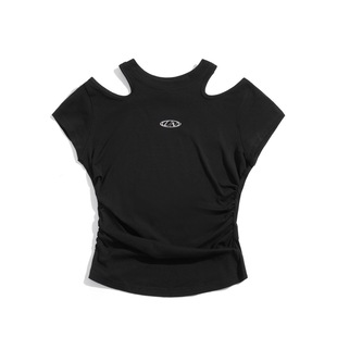 UNINHIBITEDNESS辣妹镂空设计感短袖美式复古短款修身针织T恤上衣-阿里巴巴