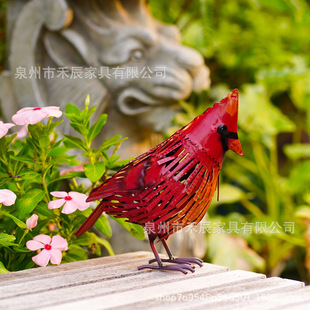 Metal Bird Yard Art- Large Red红色金属鸟铁艺立体庭院装饰红雀-阿里巴巴