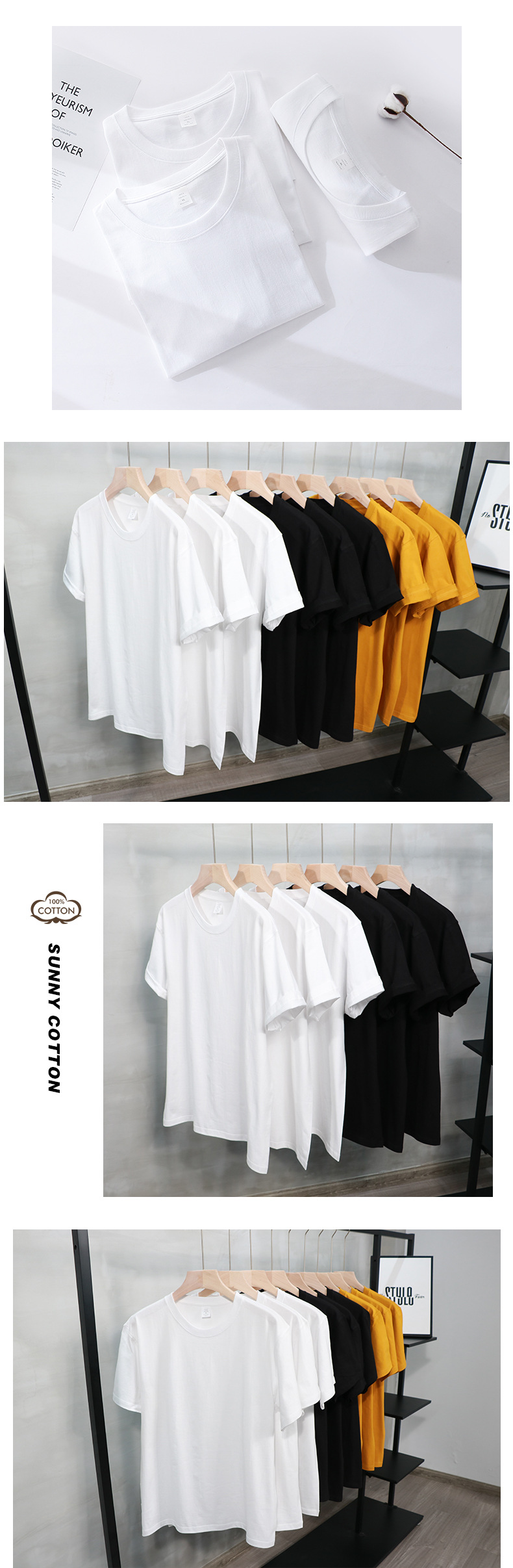 男士纯色重磅t恤280g纯棉无缝圆领短袖t恤定加印logo新疆棉体恤衫-阿里巴巴