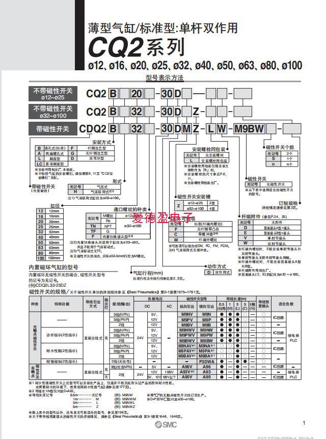 SMC薄型气缸CQ2A/CDQ2A20-10/15/20/25/30/40/50DZ DMZ DCZ DCMZ-阿里巴巴
