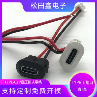 type-c2P注胶带固定type-c2Pin母座注塑带耳带线c接口注塑延长线-阿里巴巴