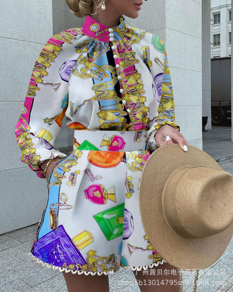 (Set) 2021 European and American Clothing New Printed Suit - ShopShipShake