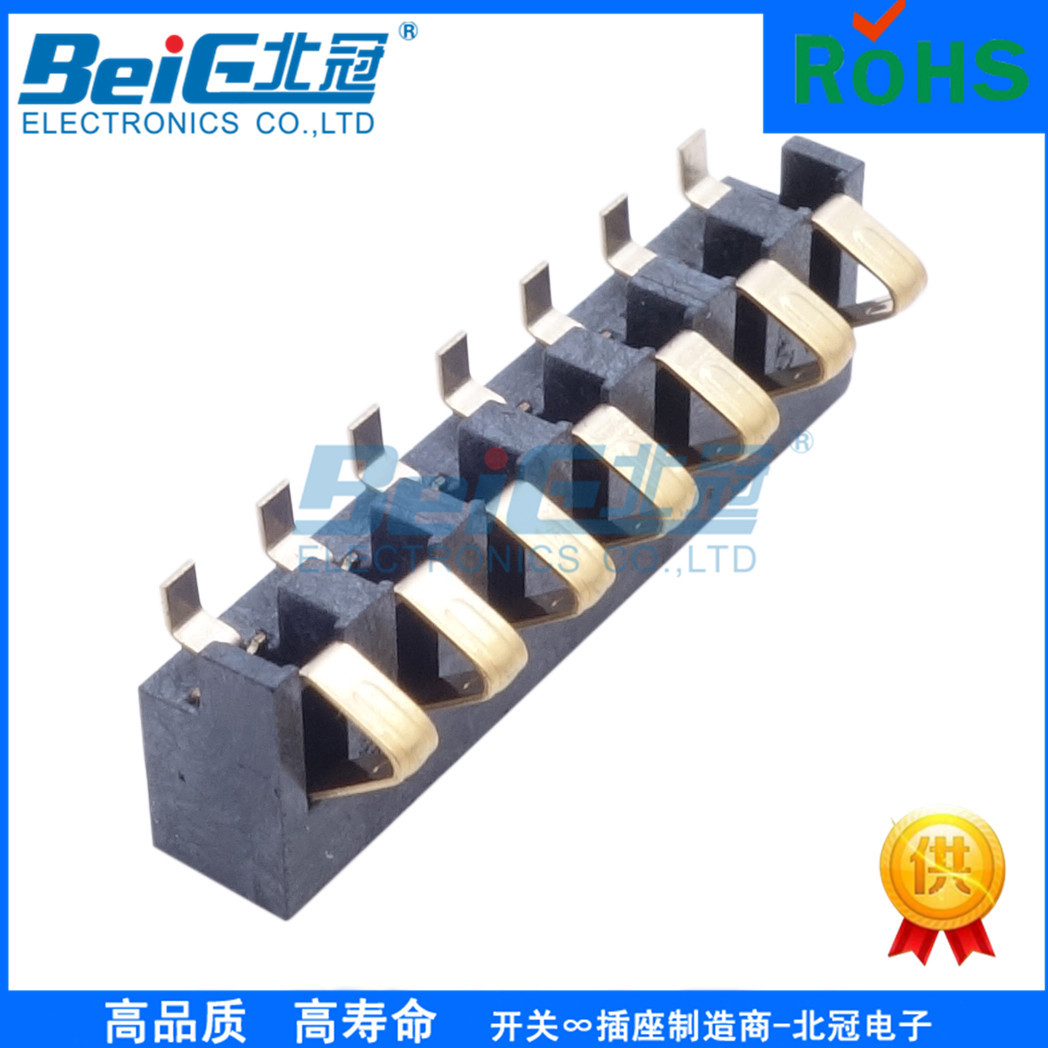 2.5间距卧式7P美容仪弧形电池连接器带柱安防设备弹片座2A大电流-阿里巴巴