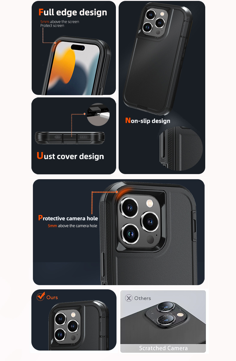 跨境适用苹果15promax三防手机保护套ip15plus全包防摔手机壳现货-阿里巴巴