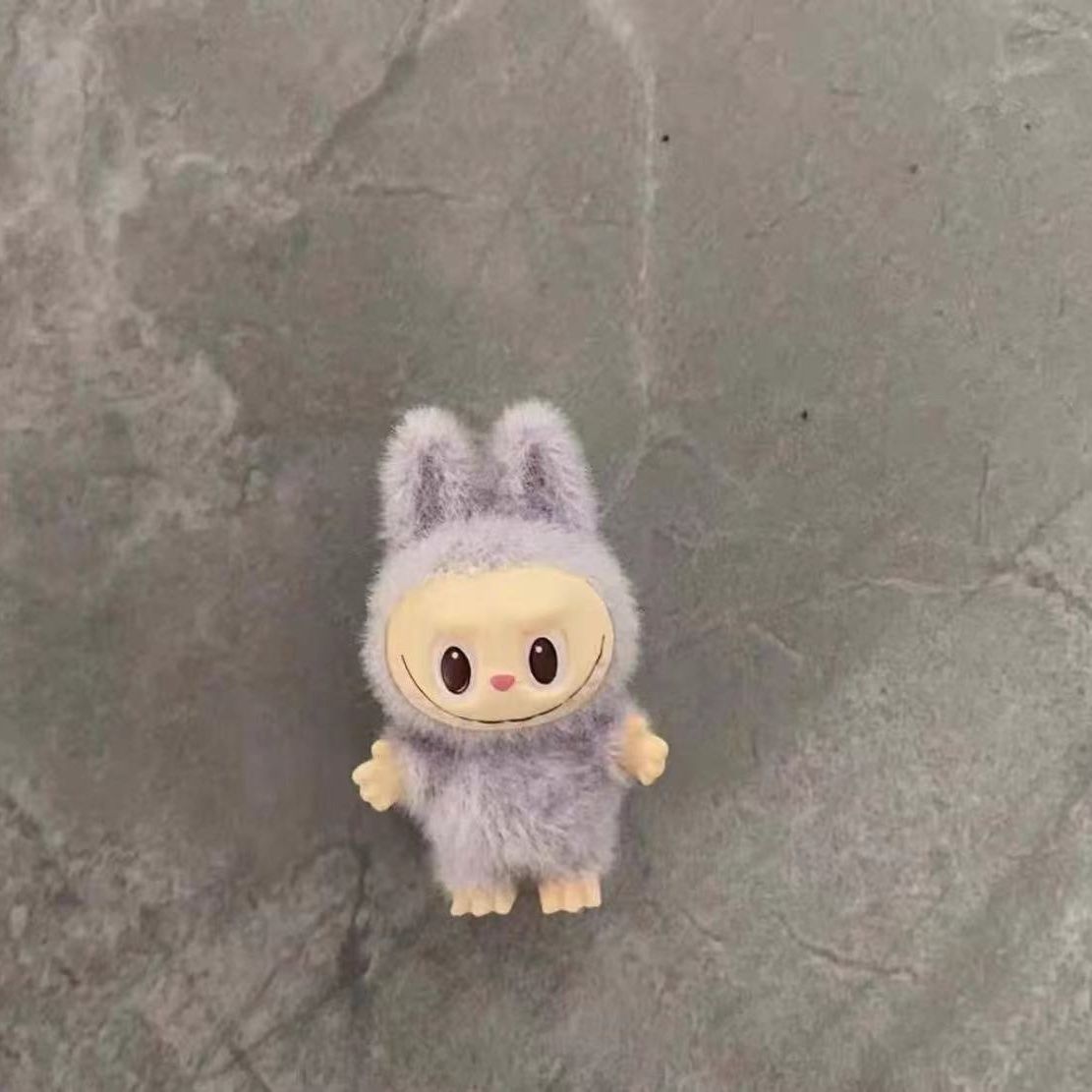 迷你植绒拉布布labubu公仔搪胶小娃3cm挂件萌粒手作diy饰品配件-阿里巴巴