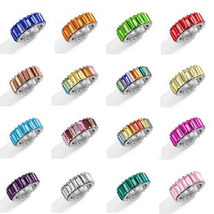New Luxury Cubic Zirconia Rings For Women Fashion Red Blue C-阿里巴巴