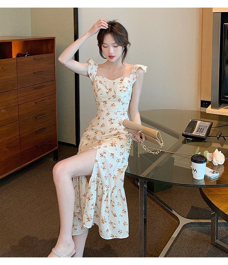 小众碎花裙2023新款法式初恋温柔纯欲碎花吊带连衣裙子仙女夏辣妹-阿里巴巴