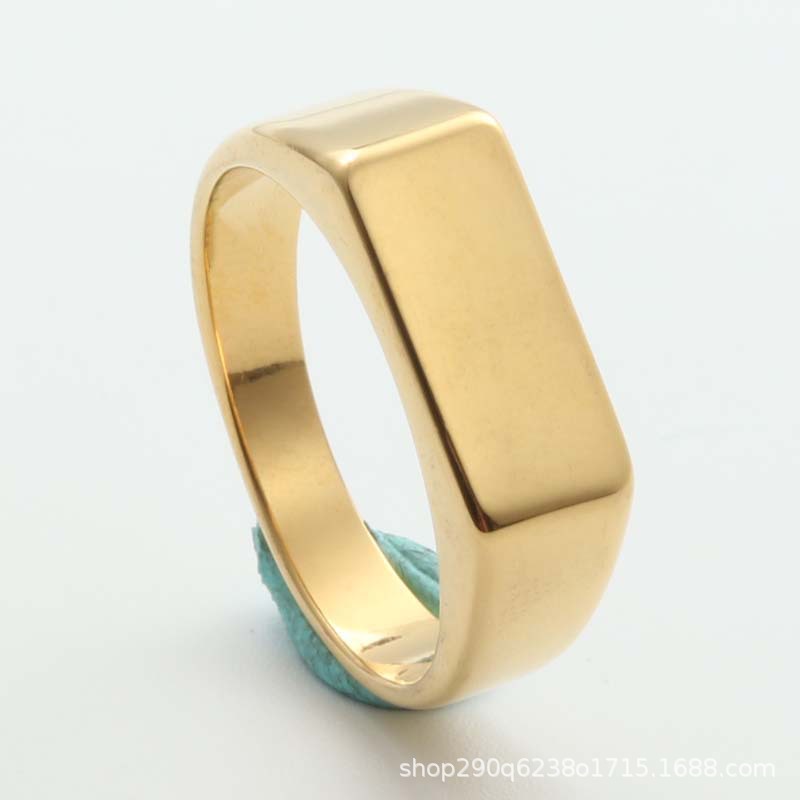 欧美饰品钛钢长方形戒指复古潮男朋克不锈钢长方块指环厂家直供-阿里巴巴