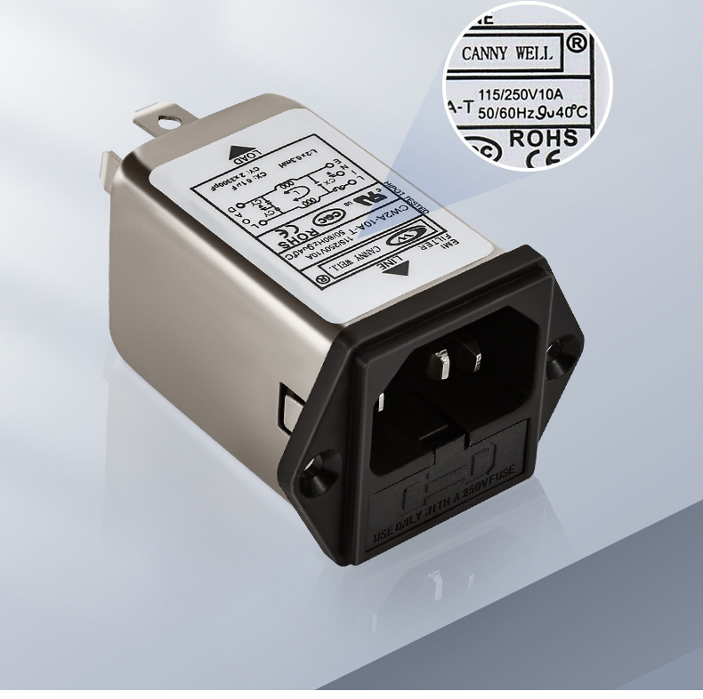 CW2A-6A/10A-T插座式双保险滤波器CANNYWELL单保险净化电源滤波器-阿里巴巴