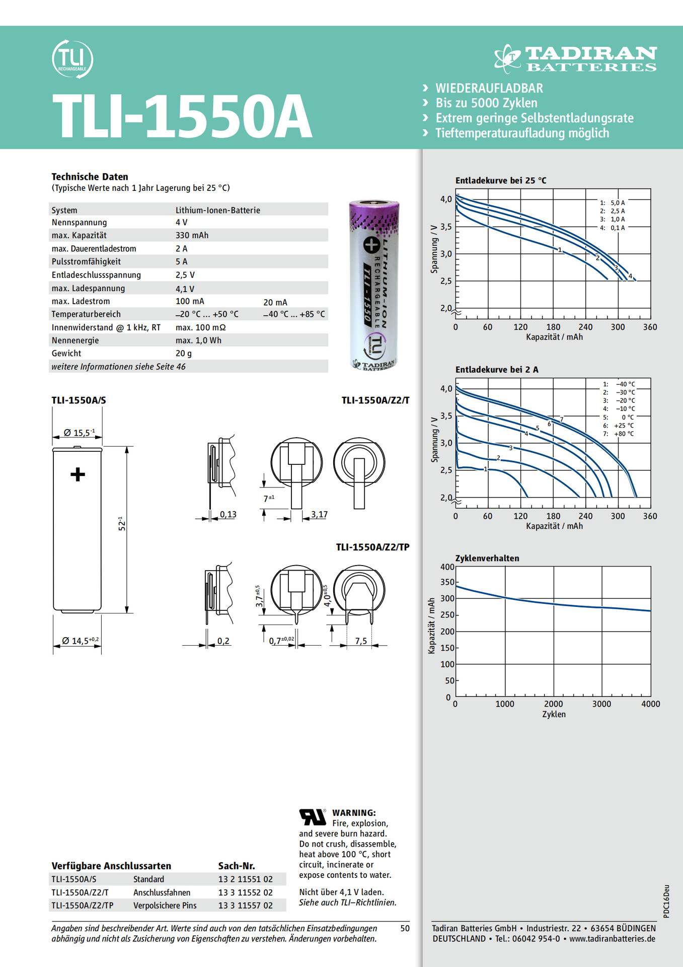 原装以色列TADIRAN TLI-1550A/Z2/T 3.7V AA可充电锂离子电池-阿里巴巴
