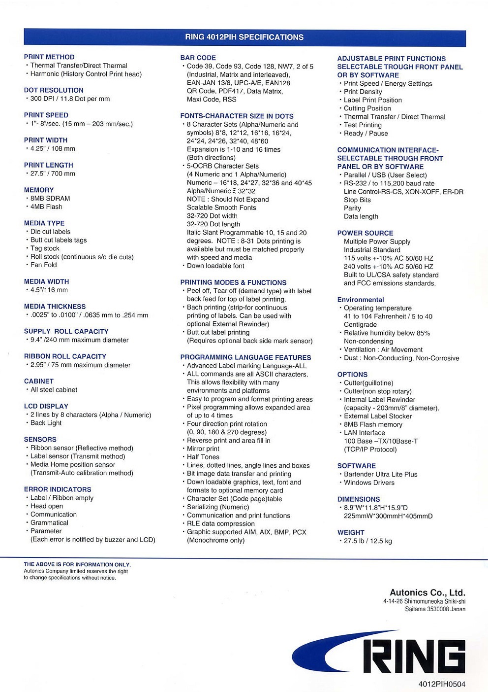 Ring 4012PIH,Autonics BC-24MES,贝迪Brady M71-R6000色带-阿里巴巴