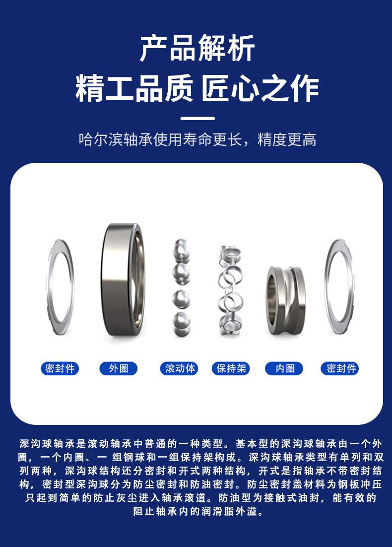 哈尔滨轴承 6312 6313 6314 6315-2RZ 2RS开式 及密封 轴承-阿里巴巴