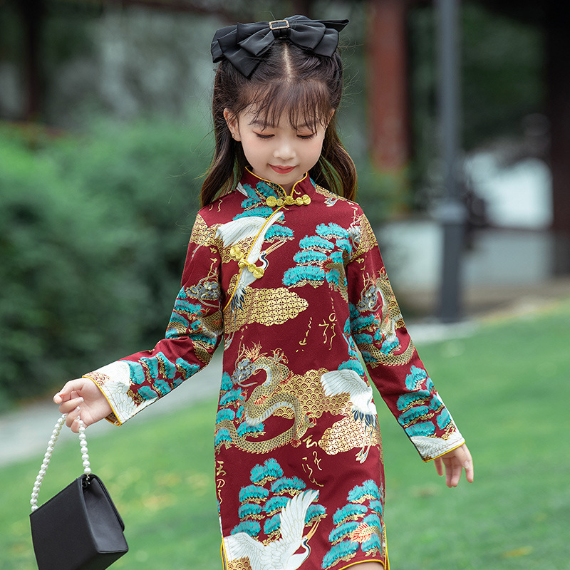 Children girls chinese dress Chinese style cheongsam dress for girls ...