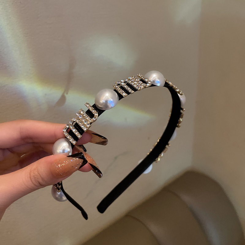 Hair accessories pearl letter geometric coupling design sweet cool ...