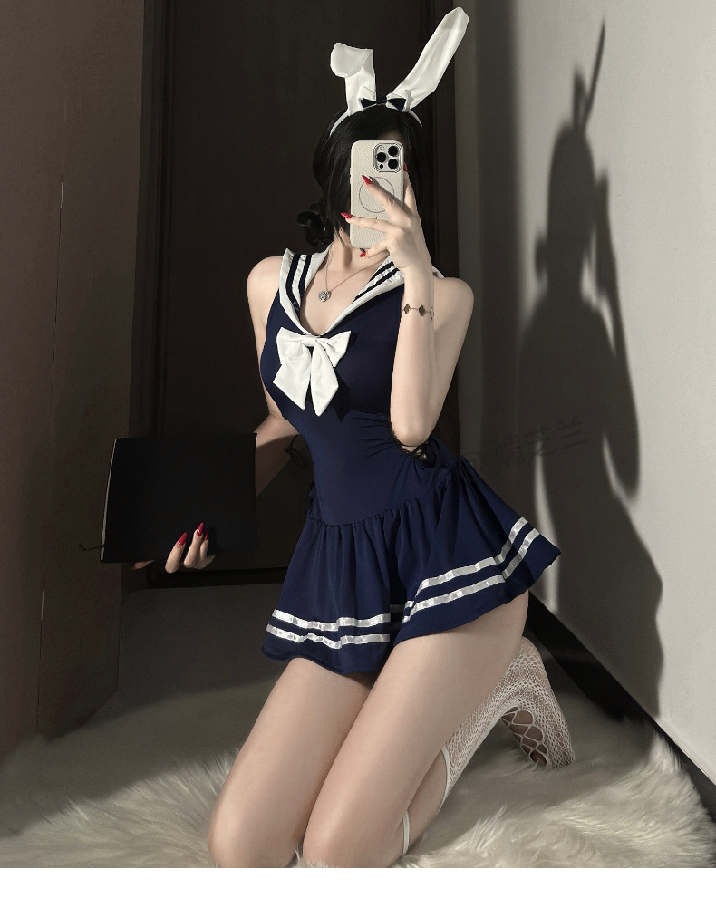 媚芝兰情趣内衣新款JK校园兔女郎制服纯欲COS战袍诱惑学生装qqny-阿里巴巴
