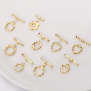 保色14/18K包金爱心圆形六边形OT扣手工diy饰品配件手链项链连接-阿里巴巴