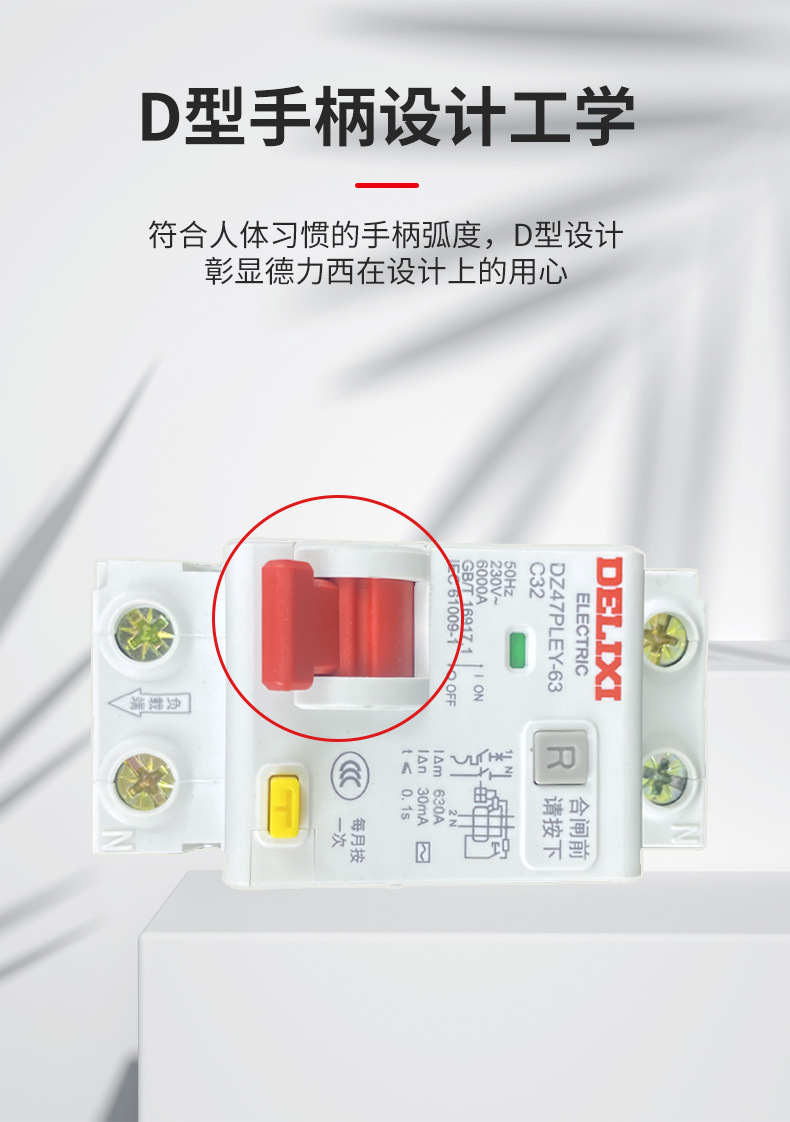 德力西小型漏电成DZ47PLES 1P+N 2P保护开关断路器家用触电保护器-阿里巴巴