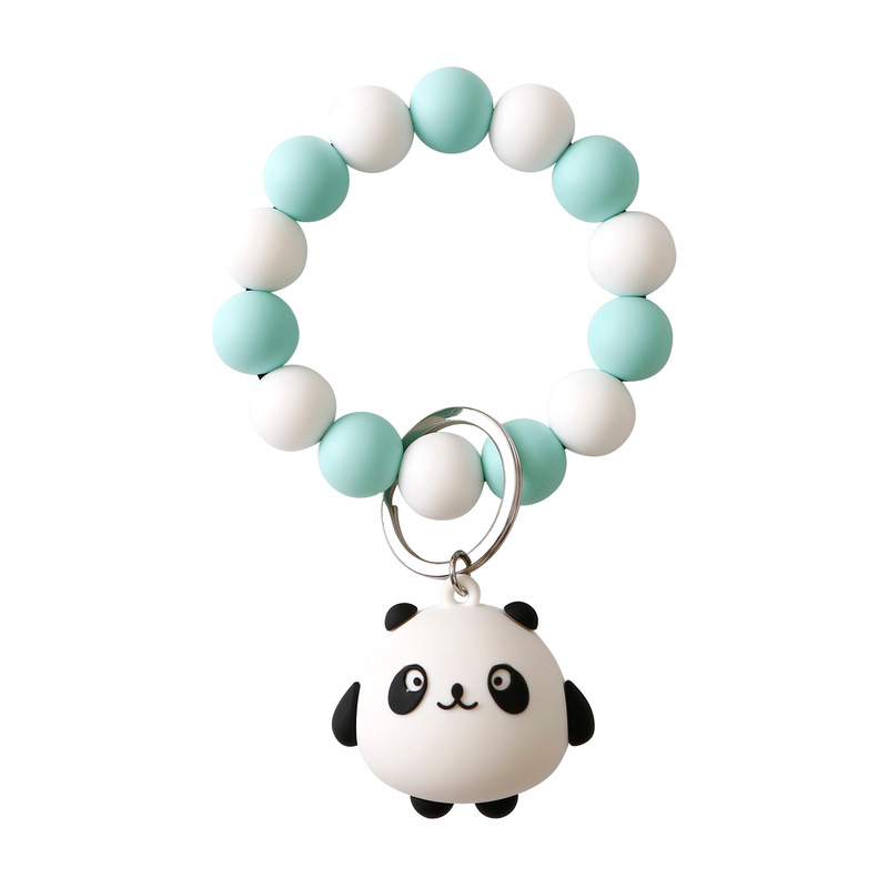 The new 2022 hand made cartoon cute panda keychains PVC silicone beaded ...