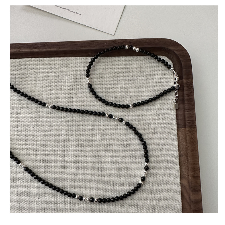 s925纯银fever同款串珠项链ins博主穿搭单品玛瑙松石可叠戴锁骨链-阿里巴巴