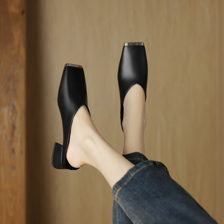 CHIKO Shay Square Toe Block Heels Clogs/Mules Shoes