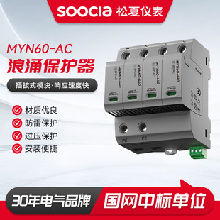 SCN60-AC浪涌防雷击保护器家用避雷器开关电涌电源模块220V三相-阿里巴巴