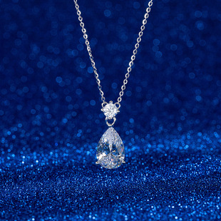 尚达新款 S925纯银高级感8A锆石闪锆水滴形气质项链轻奢ins风吊坠-阿里巴巴