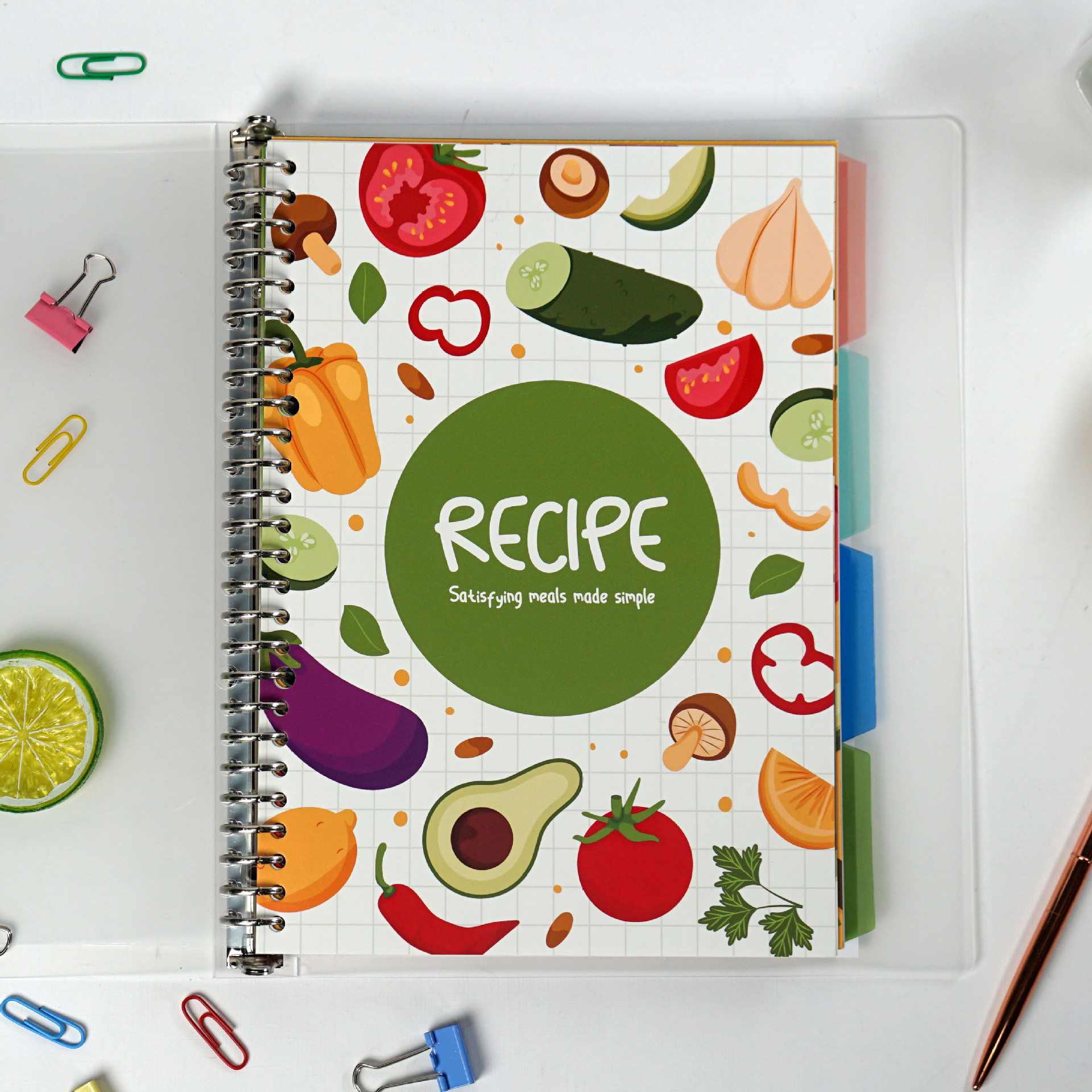 亚马逊食谱日记本Recipe Record book活页本防水PP封面食谱记录本-阿里巴巴