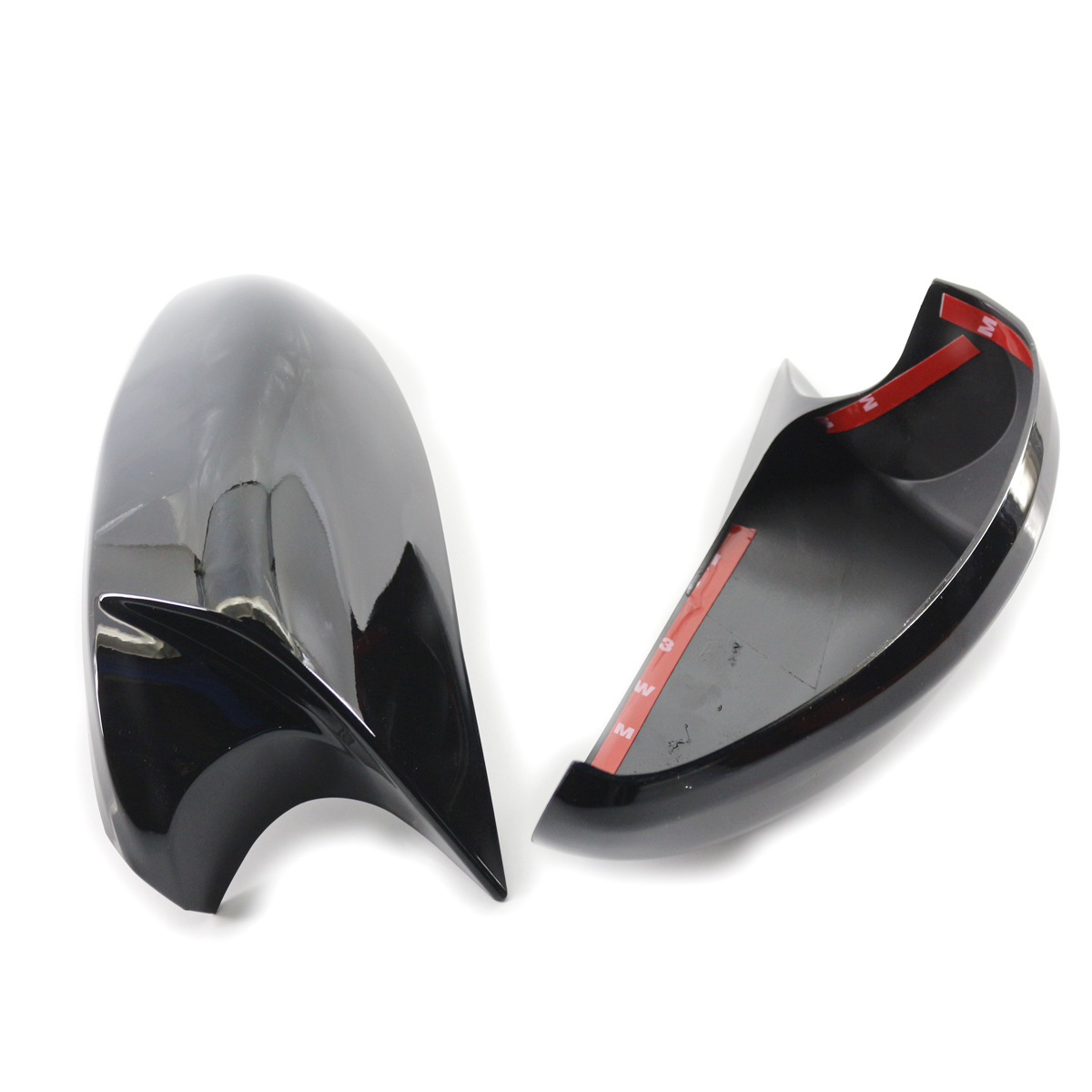 适用宝马3系05-08E90E92老款亮黑款牛角倒车镜外壳后视镜罩粘贴款-阿里巴巴