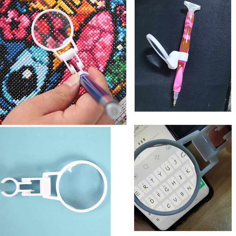 笔杆放大镜点钻笔钻石画折叠支架十字绣美甲小工具AA12621834便携-阿里巴巴