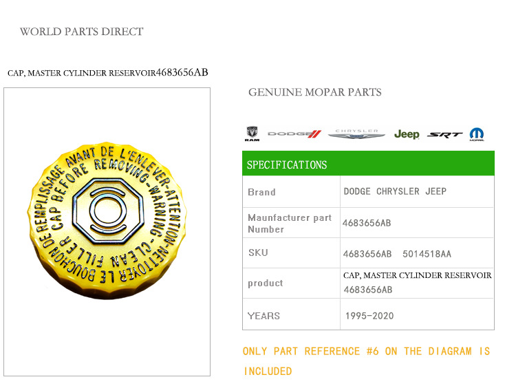 适用于JEEP 道奇 1995-2020 刹车总泵油壶盖4683656AB 5014518AA-阿里巴巴