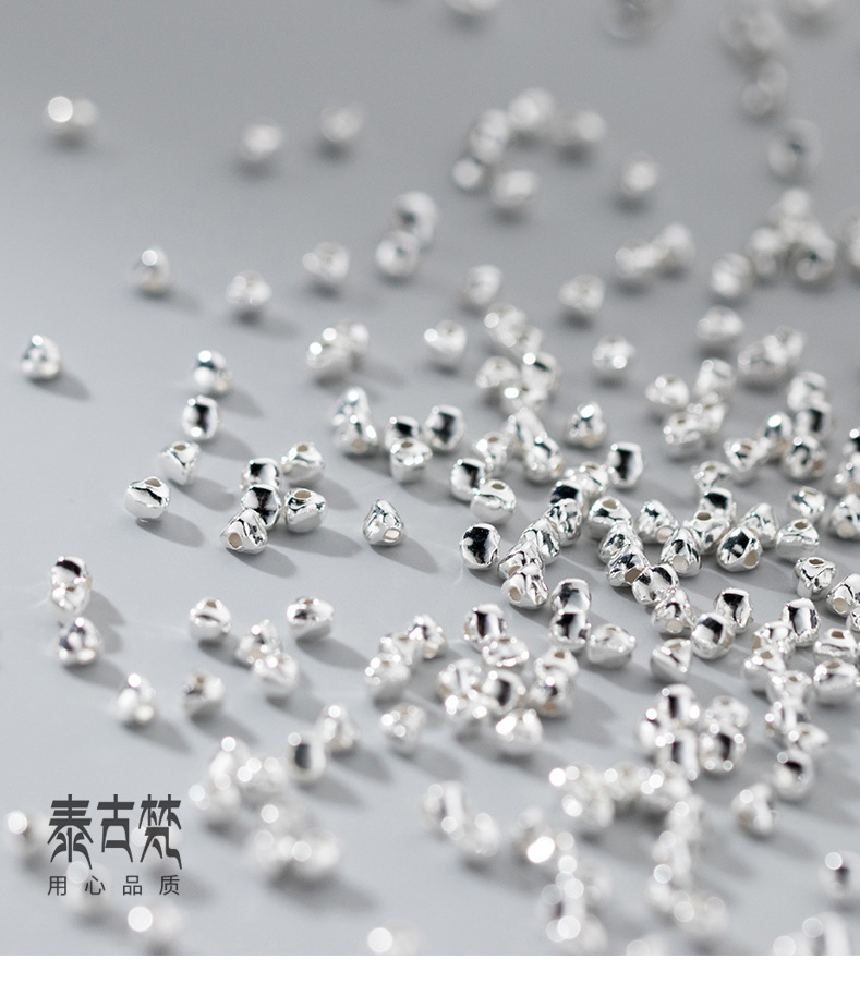 S925银三角形立体碎银子散珠手工材料配件DIY手串编绳隔珠S0994-阿里巴巴