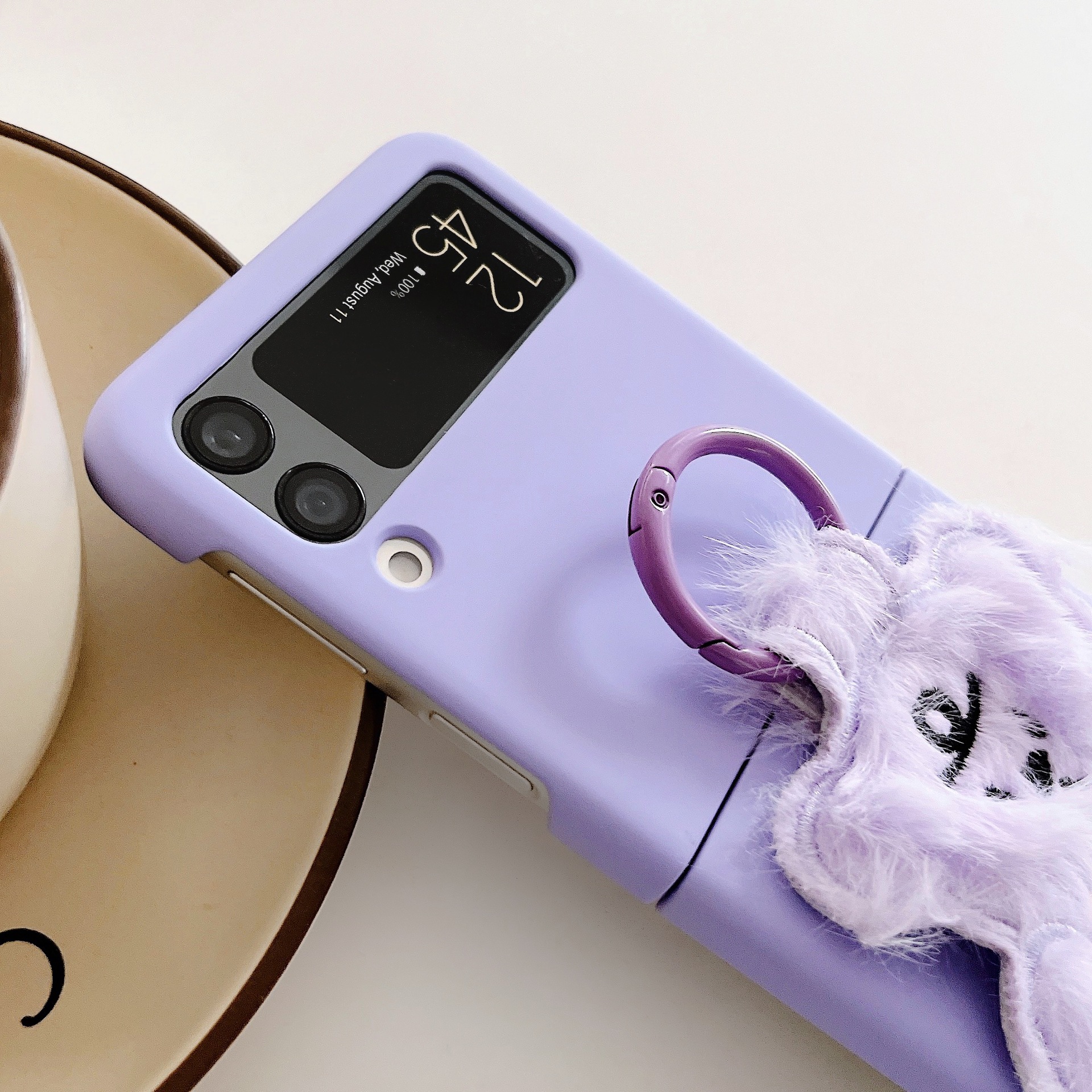 三星ZFilp3肤感毛绒小熊适用于Galaxy ZFlip4折叠屏肤感保护套-阿里巴巴