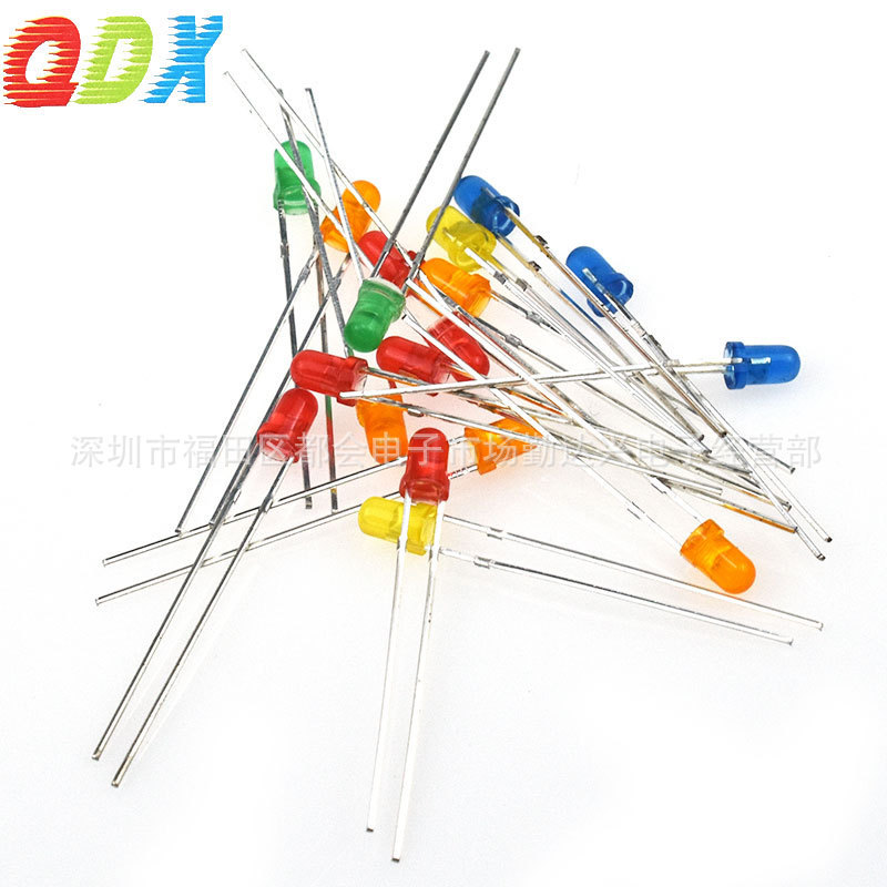 F3/5MMled灯珠发光二极管盒装红绿蓝黄白光组合混装样品LED元器件-阿里巴巴