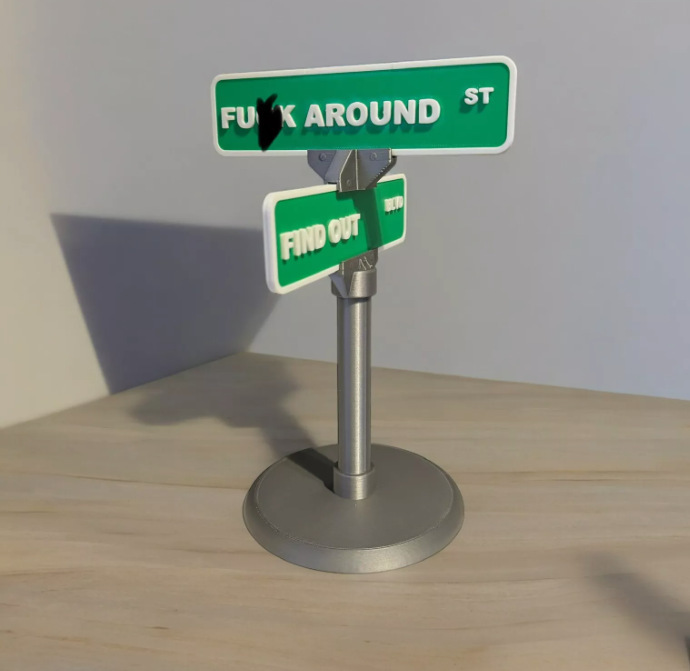 F Around Find Out Street Sign Desk Decoration街道标志办公桌-阿里巴巴