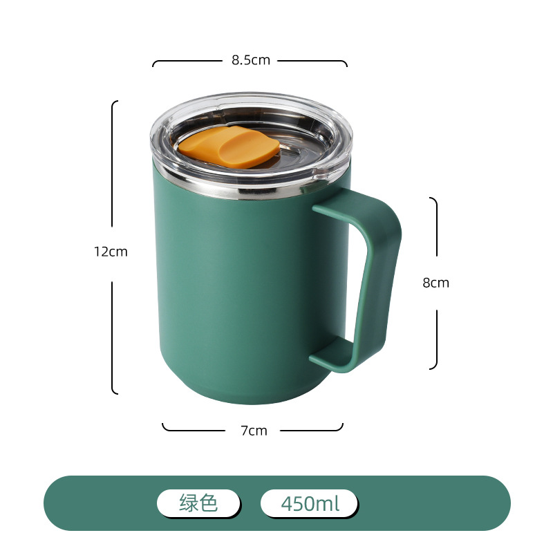 ins日式304不锈钢双层马克杯便携带盖密封家用喝水杯办公室咖啡杯-阿里巴巴
